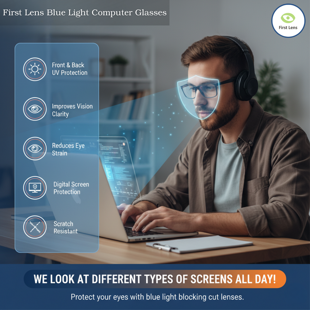 First Lens Magnetix Clip-On Blue Light Computer Glasses- B118
