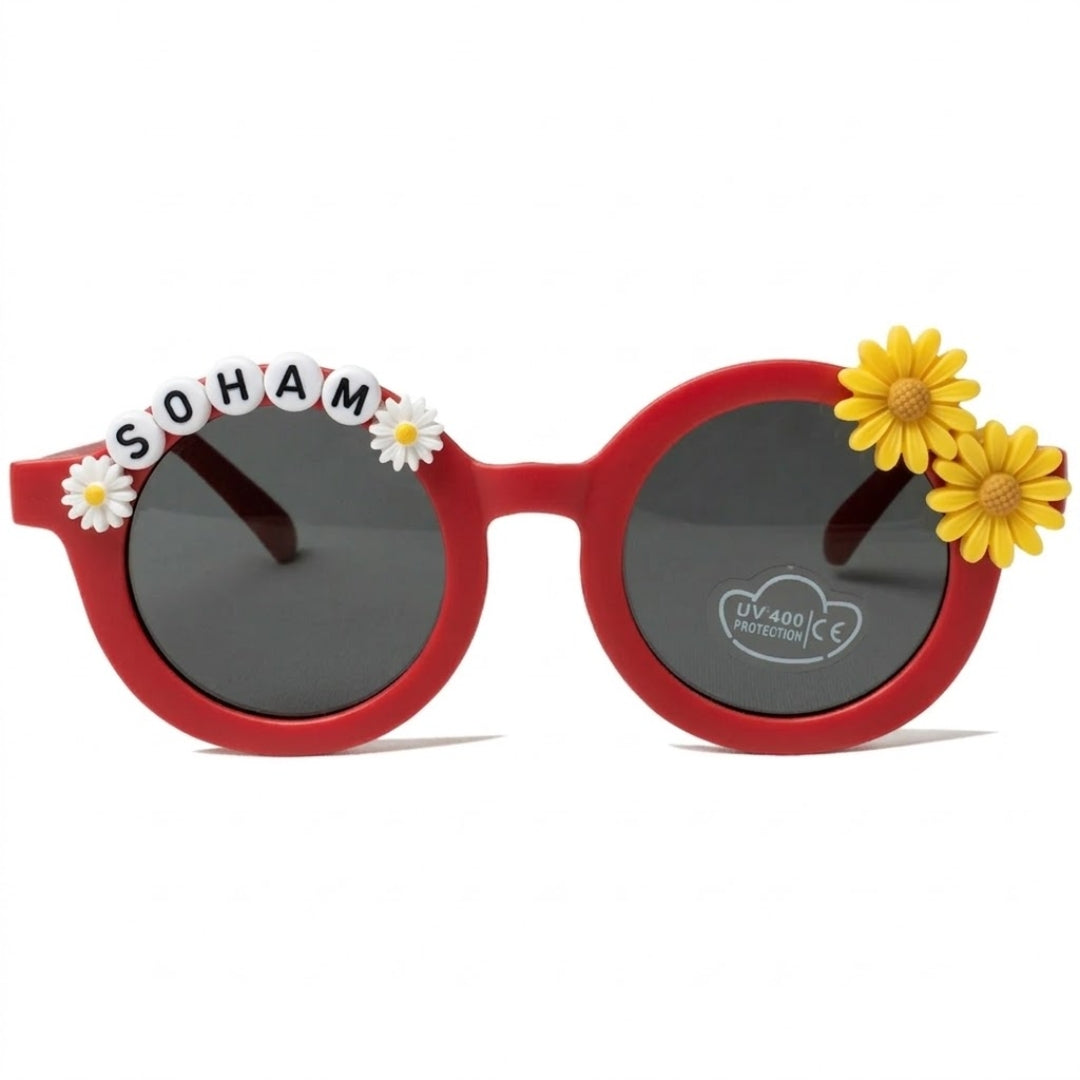 First Lens Kids Custom Sunglasses With Name UV-400-Red