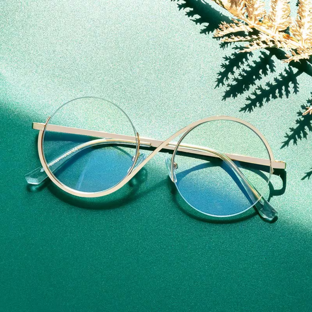 Stylish First Lens Infinity Computer Glasses - Gold