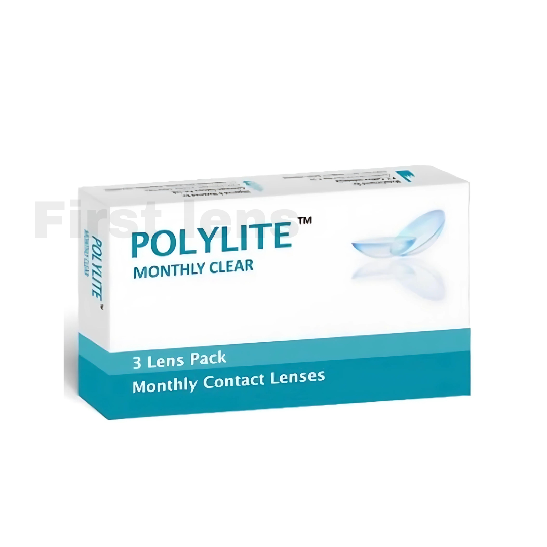 Polylite Monthly Clear Contact Lenses - 3 Lens/Box for Comfort
