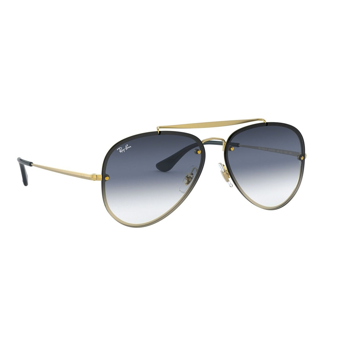 Ray-Ban Blaze Aviator Blue Gradient Mirror Sunglasses – Gold Frame ...