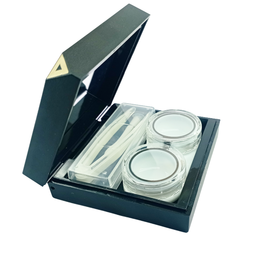 Modern Elegance: First Lens Designer Square Contact Lens Case with Mirror
